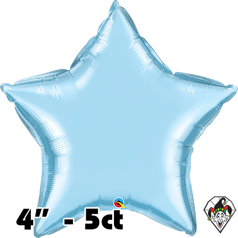 04 Inch Star Pearl Light Blue Foil Balloon Qualatex 5ct