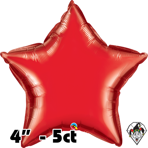 04 Inch Star Ruby Red Foil Balloon Qualatex 5ct