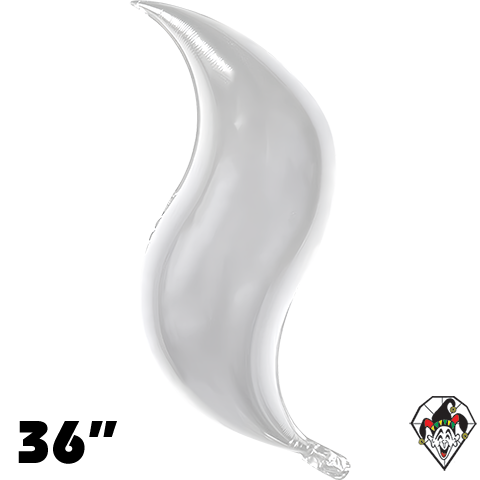 36 Inch Curve Silver Foil Balloon 1ct