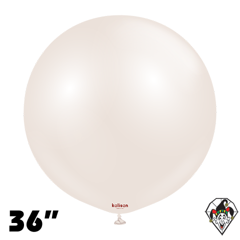 36 Inch Round Aura Beige Cream Balloons Kalisan 2ct