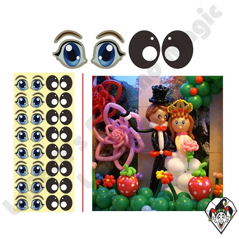 Cartoon Eye Stickers 10 sheets 16 Pair Per Sheet