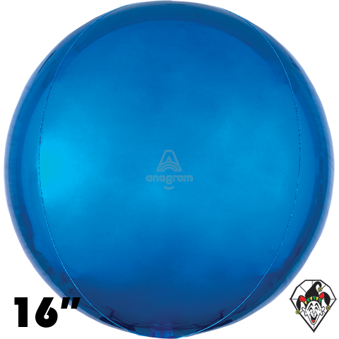 16 Inch Orbz Blue Foil Balloon Anagram 1ct