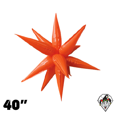 40 Inch Starburst Vivid Orange Foil Balloon 1ct (12 Spikes)
