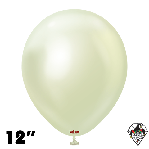 12 Inch Round Mirror Green Gold Balloons Kalisan 50ct