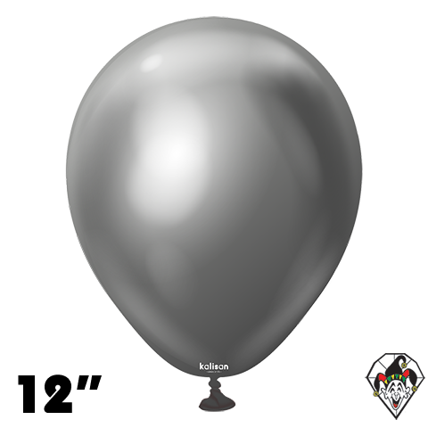 12 Inch Round Mirror Space Gray Balloons Kalisan 50ct
