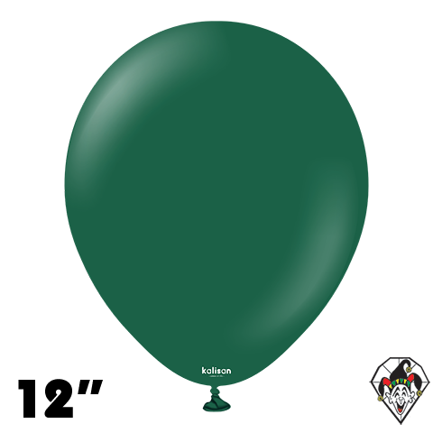 12 Inch Round Standard Dark Green Balloons Kalisan 100ct