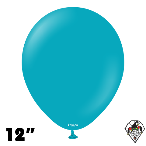 12 Inch Round Standard Turquoise Balloons Kalisan 100ct