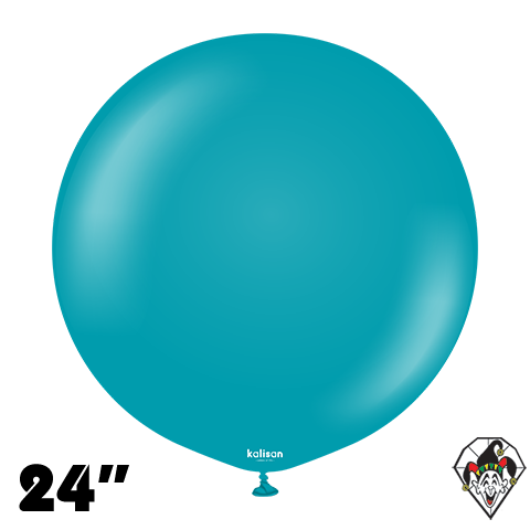 24 Inch Round Standard Turquoise Balloons Kalisan 2ct