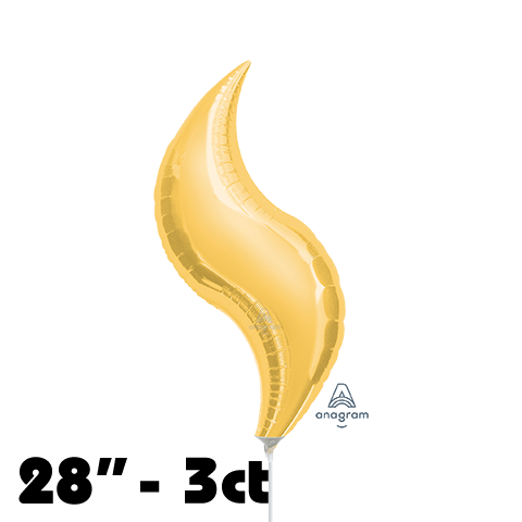 28 Inch Curve Gold Foil Balloon Anagram 3ct