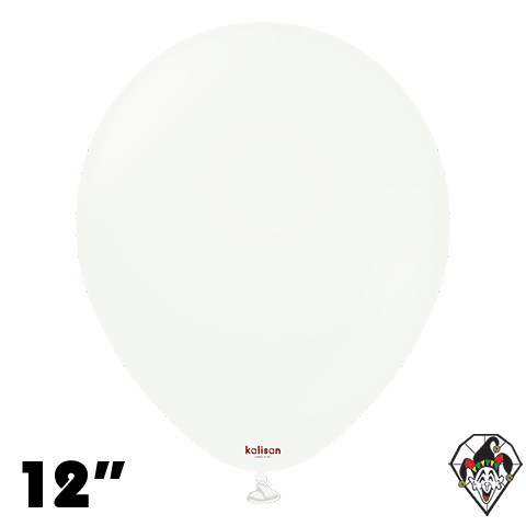 12 Inch Round Standard White Balloons Kalisan 100ct