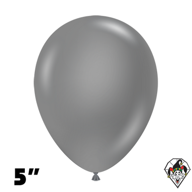 Tuftex 5 Inch Round Metallic Silver Balloons 50ct