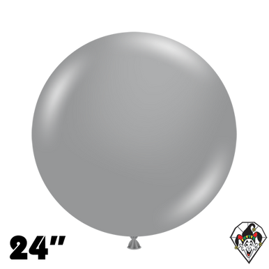 TUFTEX 24 Inch Round Metallic Silver Balloons 25ct