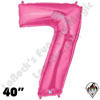 40 Inch Number 7 Pink Megaloon Foil Balloon Betallic 1ct