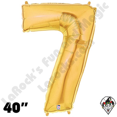 Betallic 40 Inch Number 7 Gold Foil Megaloon Balloon 1ct