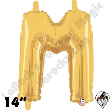 Betallic 14 Inch Letter M Gold Foil Megaloon Balloon 1ct
