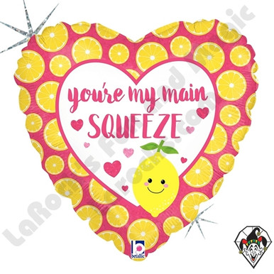 18 Inch Heart Main Squeeze Foil Balloon Betallic 1ct
