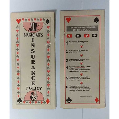 Magic PACKET TRICKS Magicians Insurance Policy