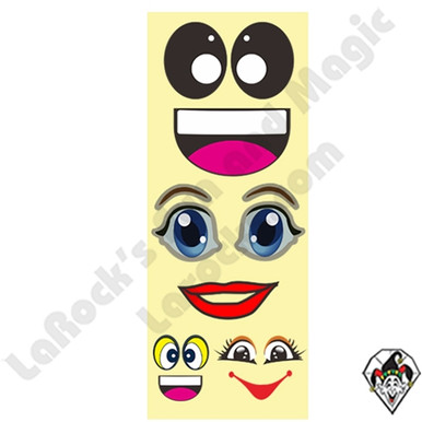 Cartoon Face Stickers 4 Faces 10 Sheets