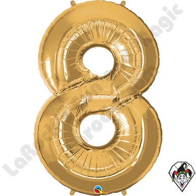 Qualatex 34 Inch Number Eight Gold Foil Balloon 1ct