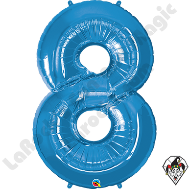 Qualatex 34 Inch Number Eight Sapphire Blue Foil Balloon 1ct