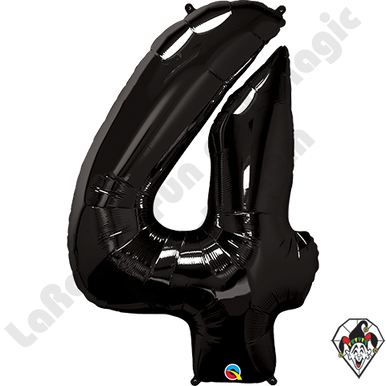 Qualatex 34 Inch Number Four Onyx Black Foil Balloon 1ct