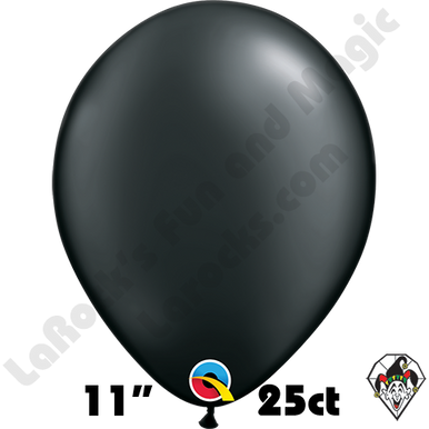 Qualatex 11 Inch Round Pearl Onyx Black Balloons 25ct