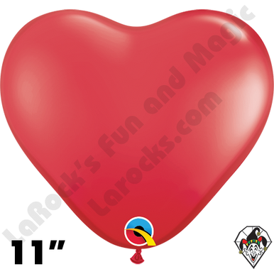 Qualatex 11 Inch Heart Standard Red Balloons 100ct