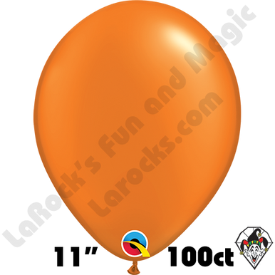 11 Inch Round Pearl Mandarin Orange Qualatex 100ct