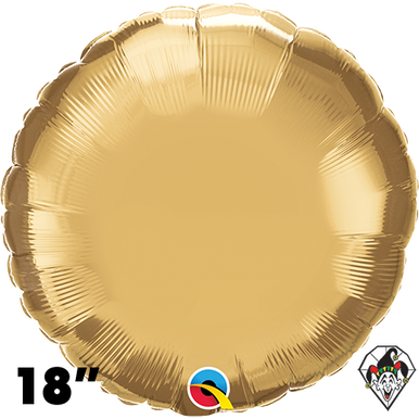 Qualatex 18 Inch Round Chrome Gold Foil Balloon 1ct