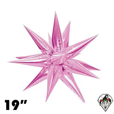 19 Inch Starburst Light Pink Foil Balloon 1ct (12 Spikes)