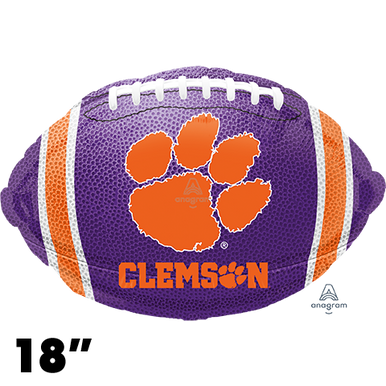 18 Inch Shape Clemson University Football Foil Balloon Anagram 1ct