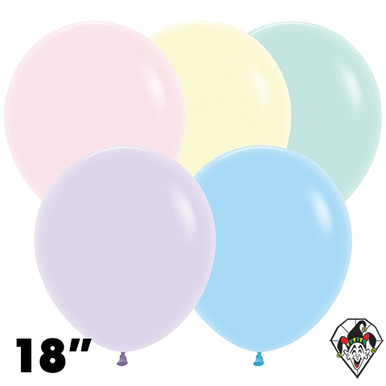18 Inch Round Pastel Matte Assortment Sempertex 25ct