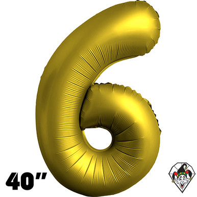 40 Inch Number 6 Chrome Gold Balloon 1ct