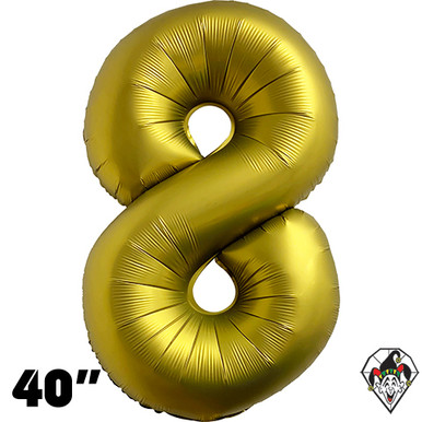 40 Inch Number 8 Chrome Gold Balloon 1ct