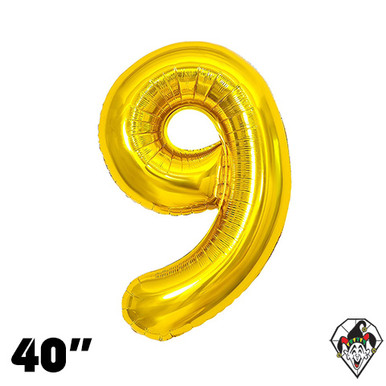 40 Inch Number 9 Gold Foil Balloon 1ct
