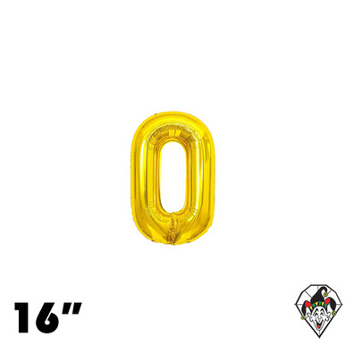 16 Inch Number 0 Gold Foil Balloon 1ct