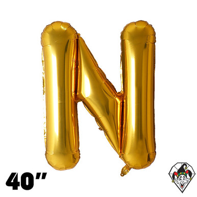 40 Inch Letter N Gold Foil Balloon 1ct