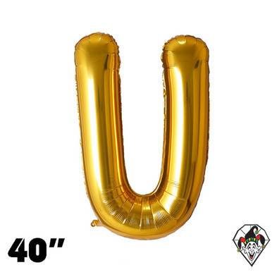 40 Inch Letter U Gold Foil Balloon 1ct