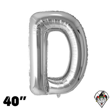 40 Inch Letter D Silver Foil Balloon 1ct