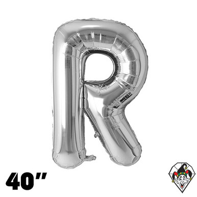 40 Inch Letter R Silver Foil Balloon 1ct
