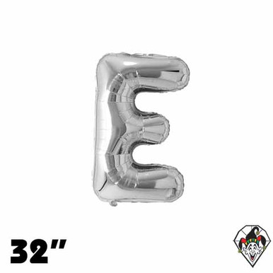 32 Inch Letter E Silver Foil Balloon 1ct