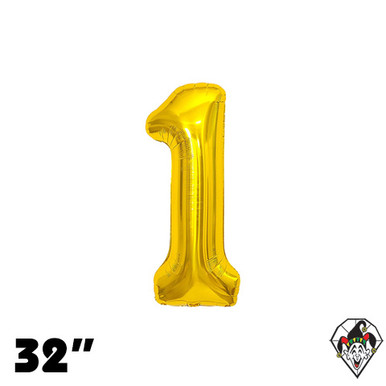 32 Inch Number 1 Gold Foil Balloon 1ct