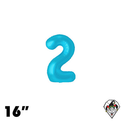 16 Inch Number 2 Blue Foil Balloon 1ct