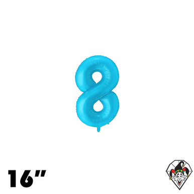 16 Inch Number 8 Blue Foil Balloon 1ct