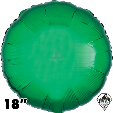 18 Inch Circle Metallic Green Balloon Anagram 1ct