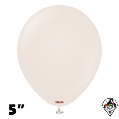 5 Inch Round Retro White Sand Balloons Kalisan 100ct