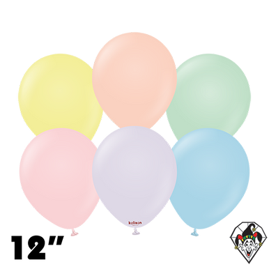 12 Inch Round Macaron Mix Balloons Kalisan 100ct