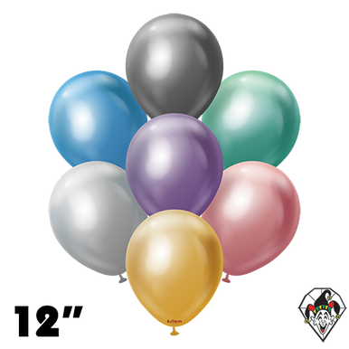 12 Inch Round Mirror Mix Balloons Kalisan 50ct