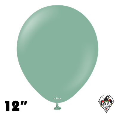 12 Inch Round Retro Sage Balloons Kalisan 100ct
