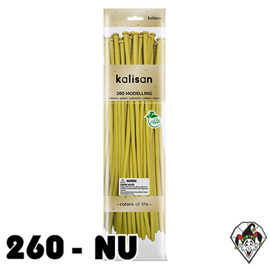 260K Nozzle Up Standard Yellow Balloons Kalisan 50ct